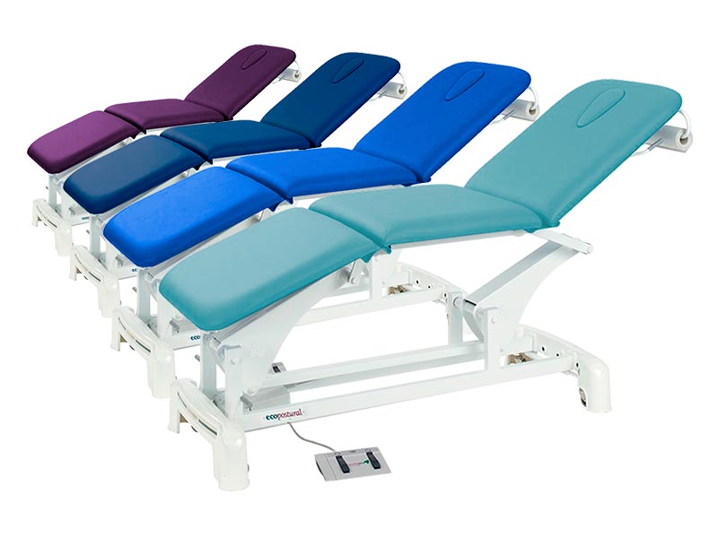 3-section electric stretcher with roll holder and face cap