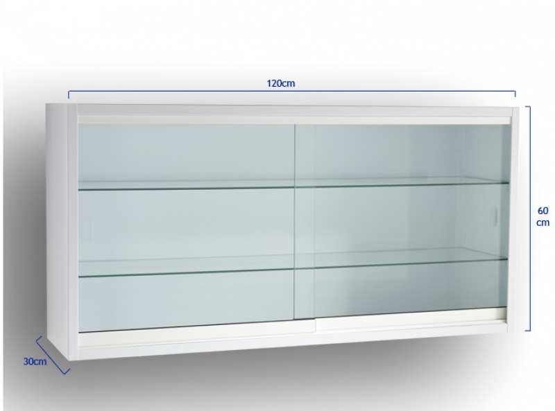 Wandvitrine 120x30x60cm