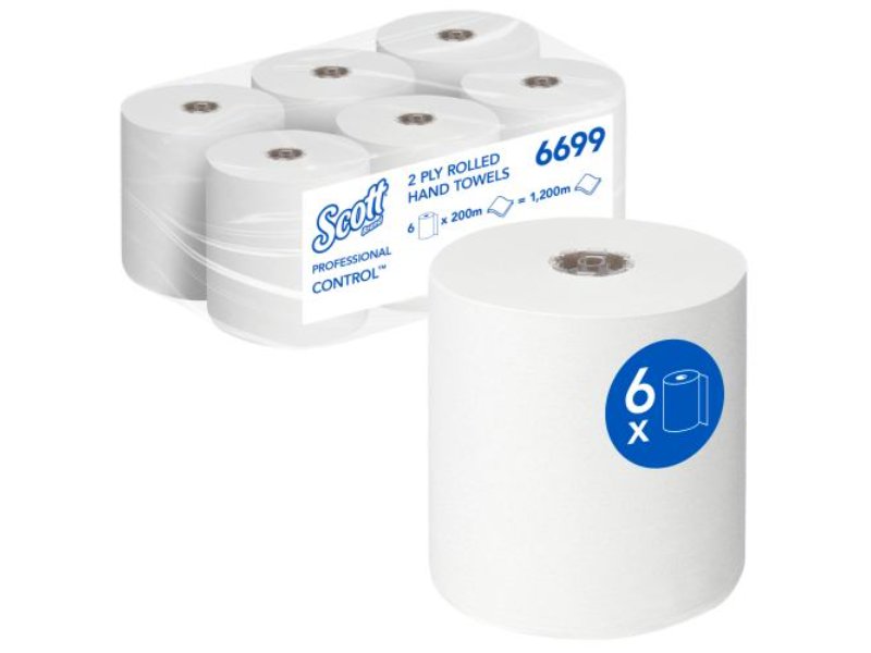 SCOTT® Control™ Rolo de papel toalha bancário, 6 un x 200 m - Ref. 6699