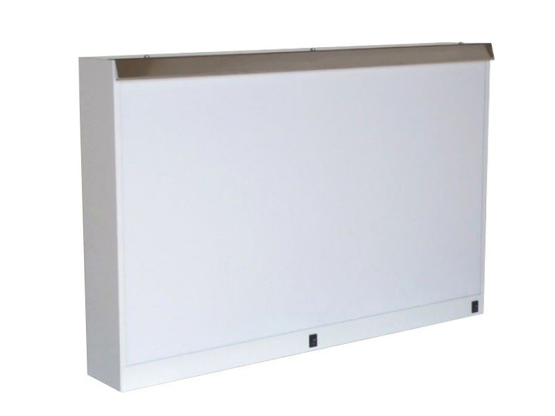 X-ray viewer wall mounted, direct on, 2-section