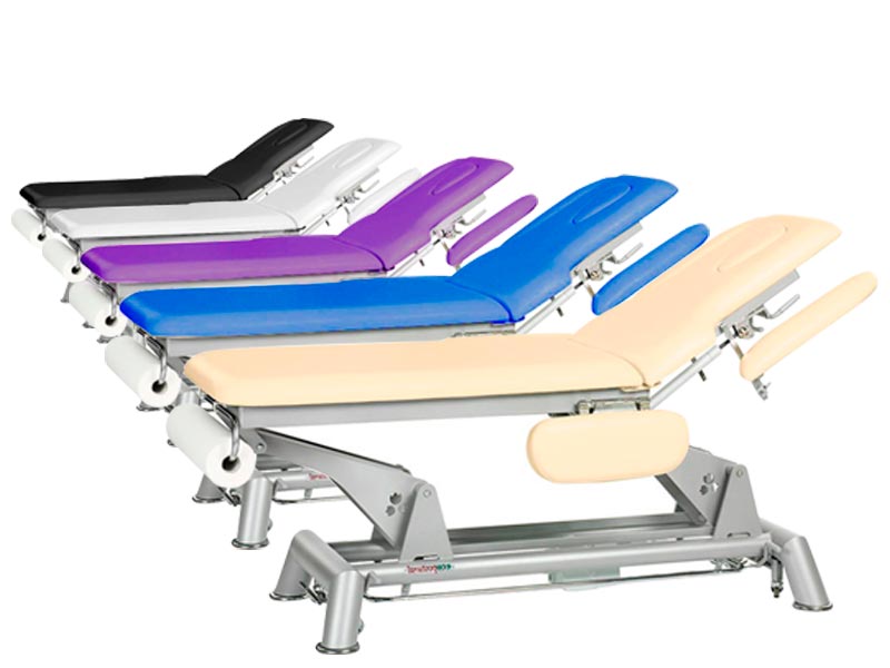 Electric 2 section treatment table with ergonomic backrest and fixed ...