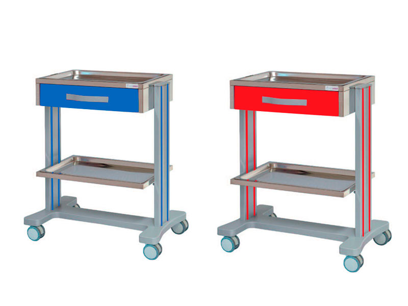 Multifunctional trolley with removable upper and lower shelves