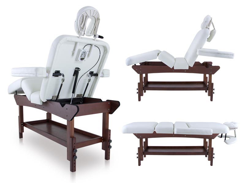 Wooden SPA Bed with 3 Sections and Armrests