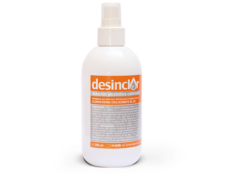 ESINCLOR CHLOORHEXIDINE GEKLEURDE ANTISEPTISCHE ALCOHOL-OPLOSSING 2%
