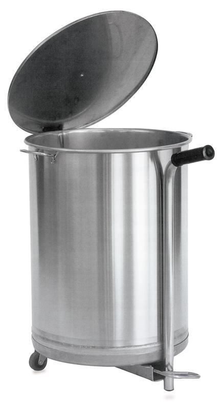 Steel carrier bag container with lid and wheels