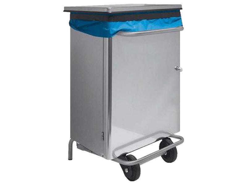 Stainless steel bin with front opening