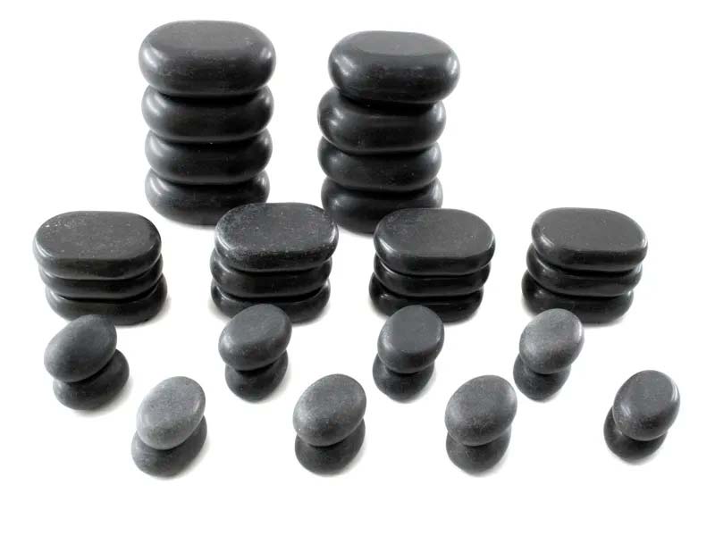 Basalt Hot Stones for Therapies, in Cardboard Box, 36 Units