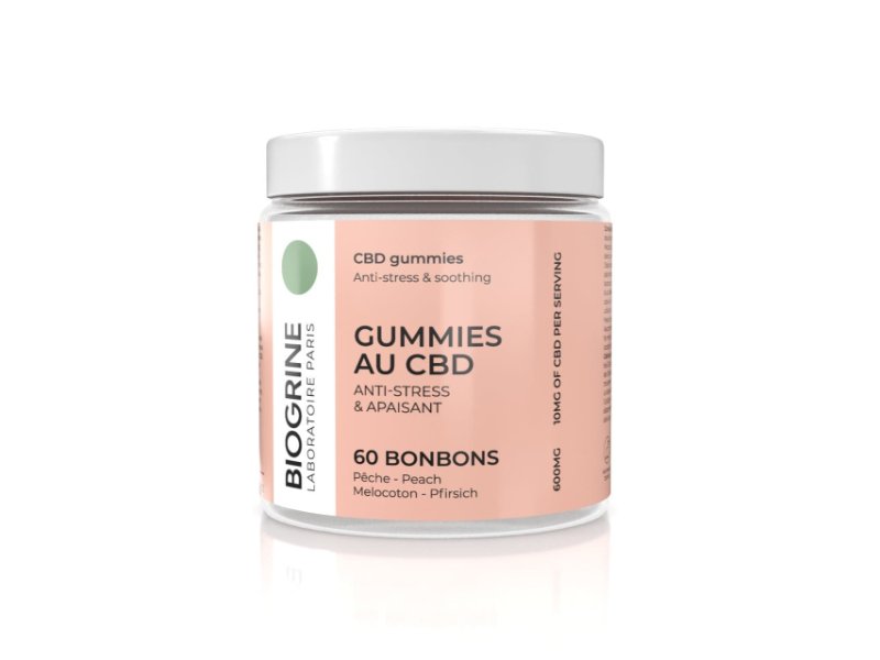 Gummies au CBD Pêche - Antistress & Apaisant,600mg CBD 60 gummies Vegan
