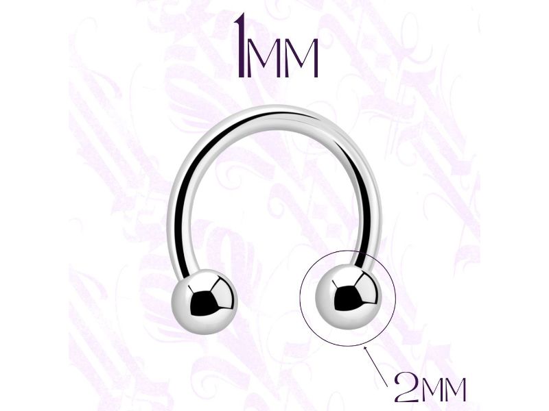 Piercing Circular Barbell de 1mm y bola de 2mm