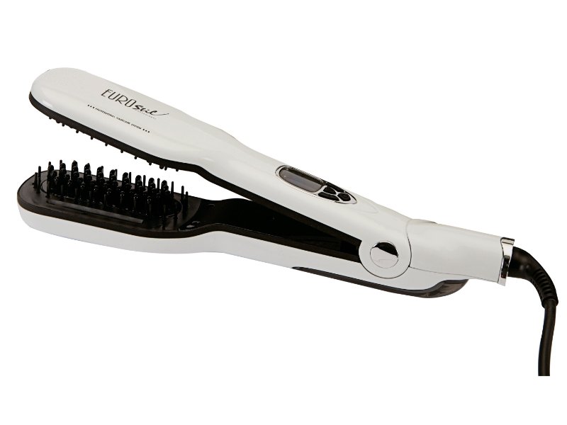 PLANCHA CEPILLO BLANCA CON VAPOR