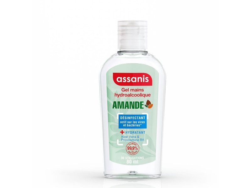Gel mains Hydroalcoolique Pocket Parfumés Assanis, 80 ml