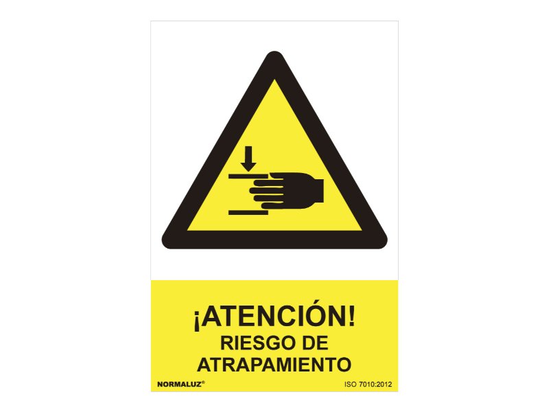 Cartel peligro "atencion riesgo de atrapamiento" (pvc 0.7mm) 30x40cm ...