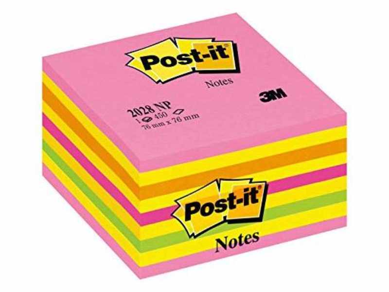 Post-it cubo de notas multicolor 9x50 hojas 76x76 tonos rosa pastel