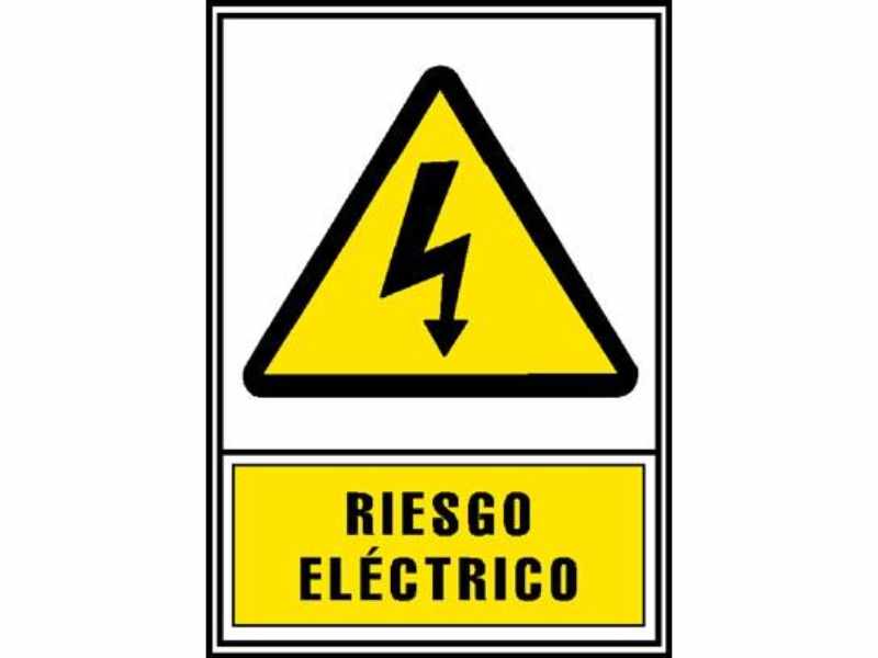 Señal homologada aviso riesgo electrico 210x297mm pvc amarillo ...