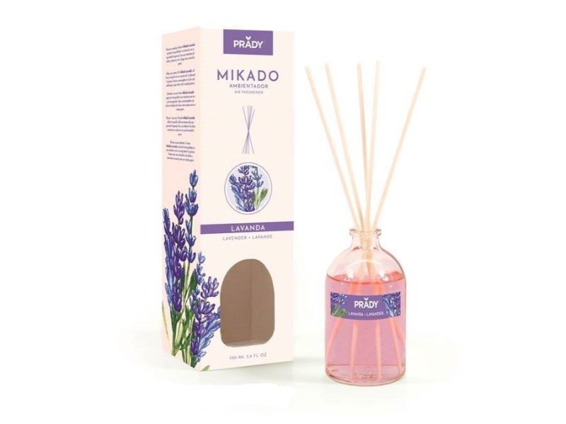 Difuseur d'Ambiance Mikado Lavande Prady dans Flacon en Verre 100ml ...