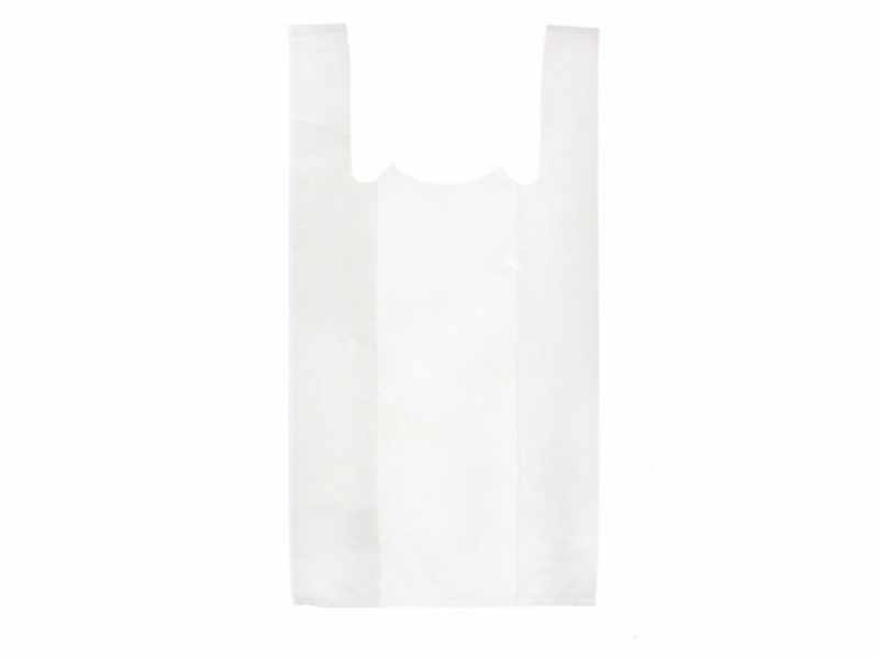 Paquete 50 bolsas camiseta 42x28x53cm plástico reciclado 200 micras