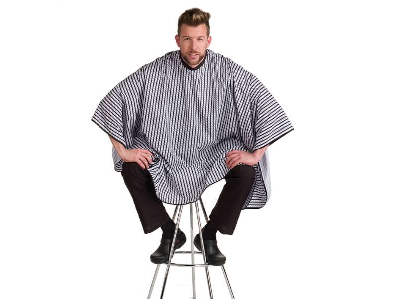Capa de Barbero Estampado a Rayas, Talla Única