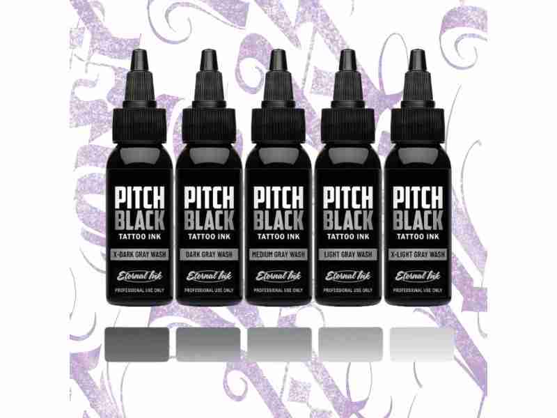 Kit pigmentos artísticos ETERNAL INK PITCH BLACK GRAY WASH SET 5unid-1oz