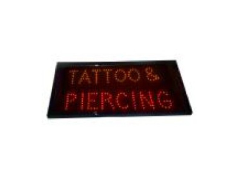 Cartel Luminoso LED Tattoo & Piercing