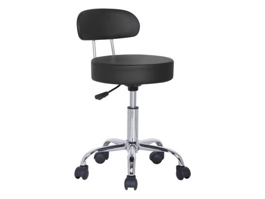 Taburete de Esteticista con Ruedas y Respaldo Cod 006 Negro - Silla ...