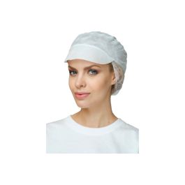 Cuffia monouso con visiera 100% polipropilene - PO114 bianco