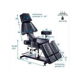 Fauteuil Tattoo Shamal multifonction réglable en hauteur en simili cuir PU